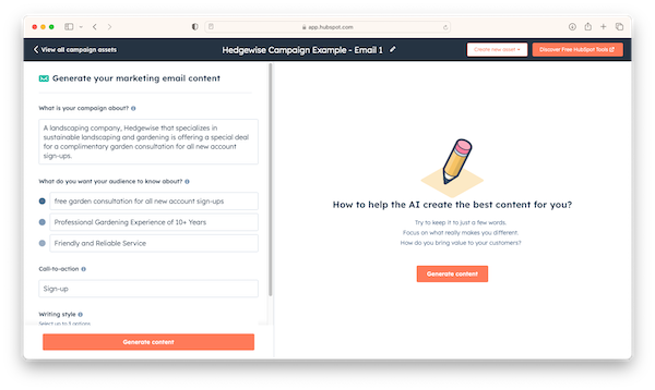 How to Create Marketing Emails Using Campaign Assistant by HubSpot